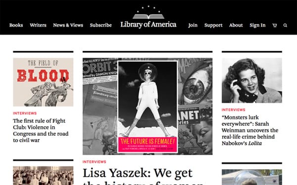 Library of America | Fabulousite - Webデザインギャラリー